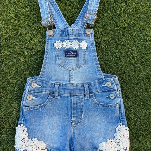 Jordache | Bottoms | Jordache Kids Light Blue Denim Overalls With Lace ...